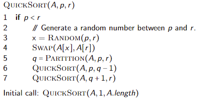 Solved Question 1 (100 Points) Write code for the randomized | Chegg.com