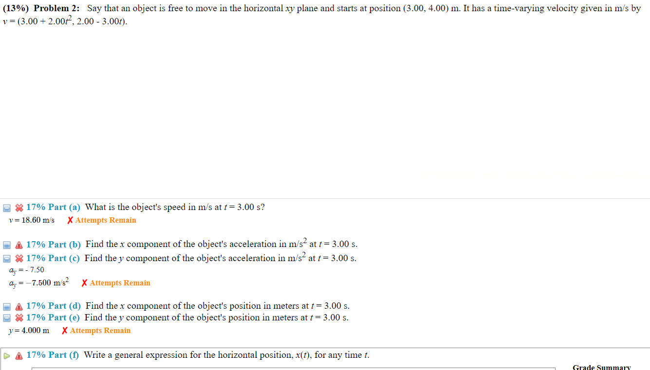 Solved (13\%) Problem 2: Say that an object is free to move | Chegg.com