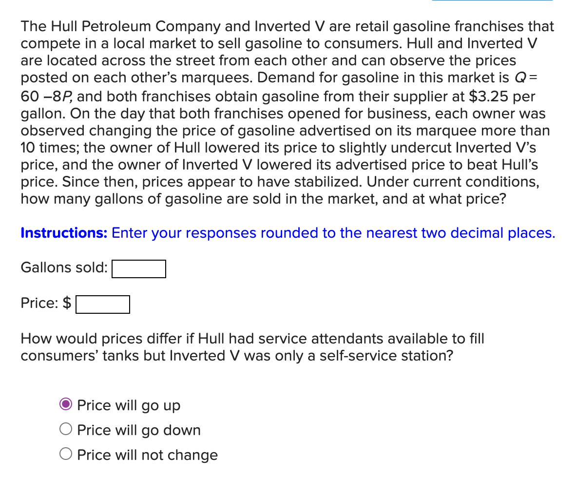 Solved The Hull Petroleum Company and Inverted V are retail | Chegg.com