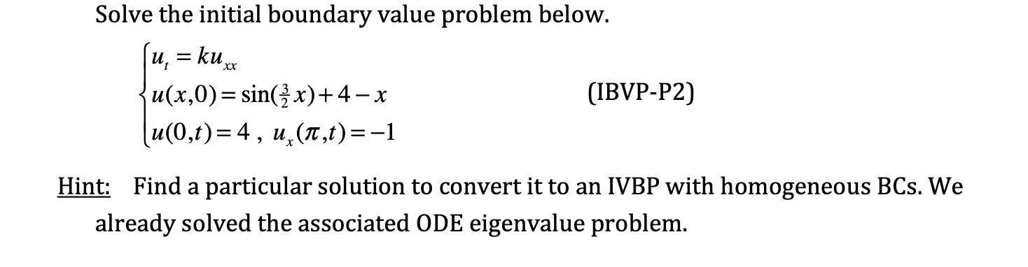 Solved Solve the initial boundary value problem below. | Chegg.com