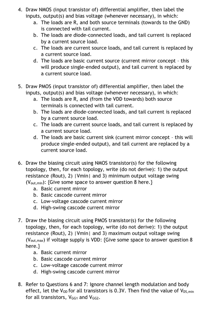 Solved 1. Feature of differential amplifiers: a. No of | Chegg.com