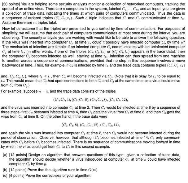 Solved [30 points] You are helping some security analysts | Chegg.com