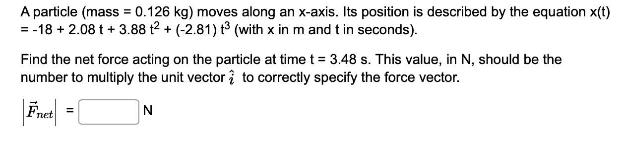 Solved A particle (mass =0.126 kg ) moves along an x-axis. | Chegg.com