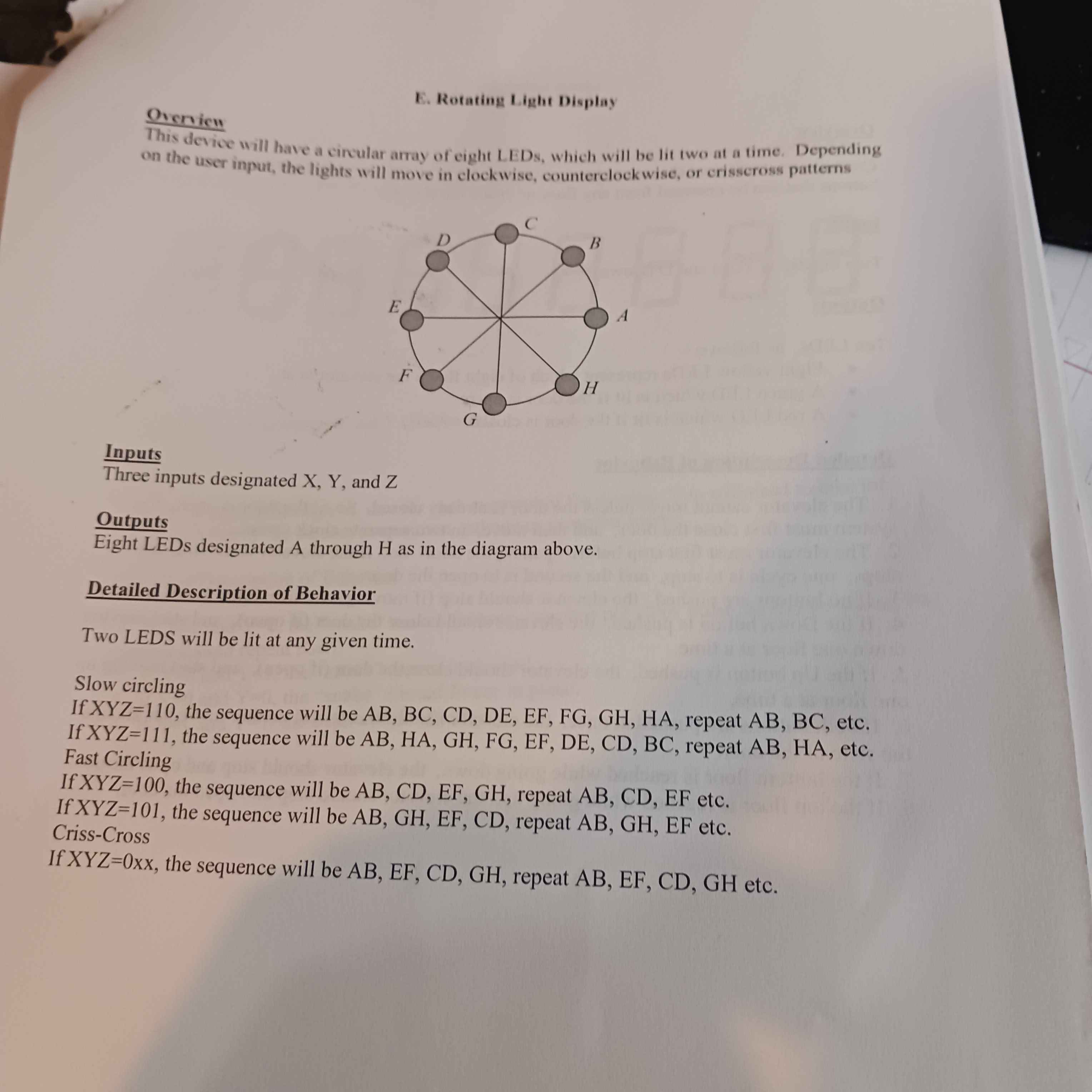 Solved This device will have a circular array of eight LEDs, | Chegg.com