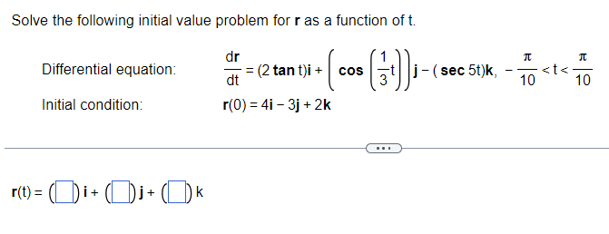 Solved Solve the following initial value problem for r as a | Chegg.com