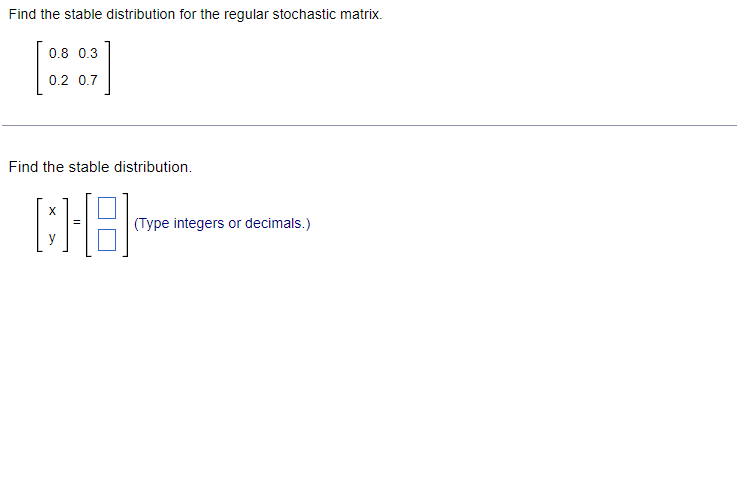 Solved Find the stable distribution for the regular | Chegg.com
