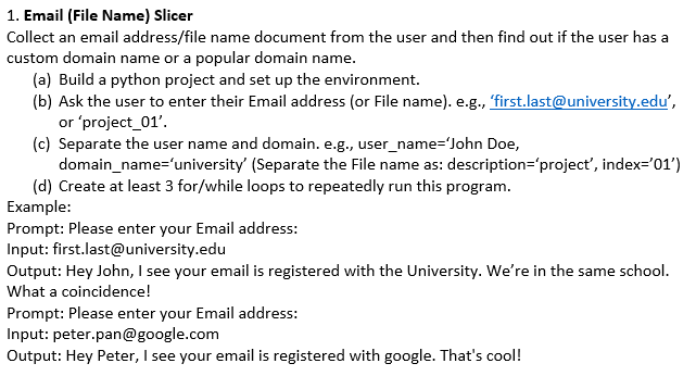 Solved 1. Email (File Name) Slicer Collect an email | Chegg.com