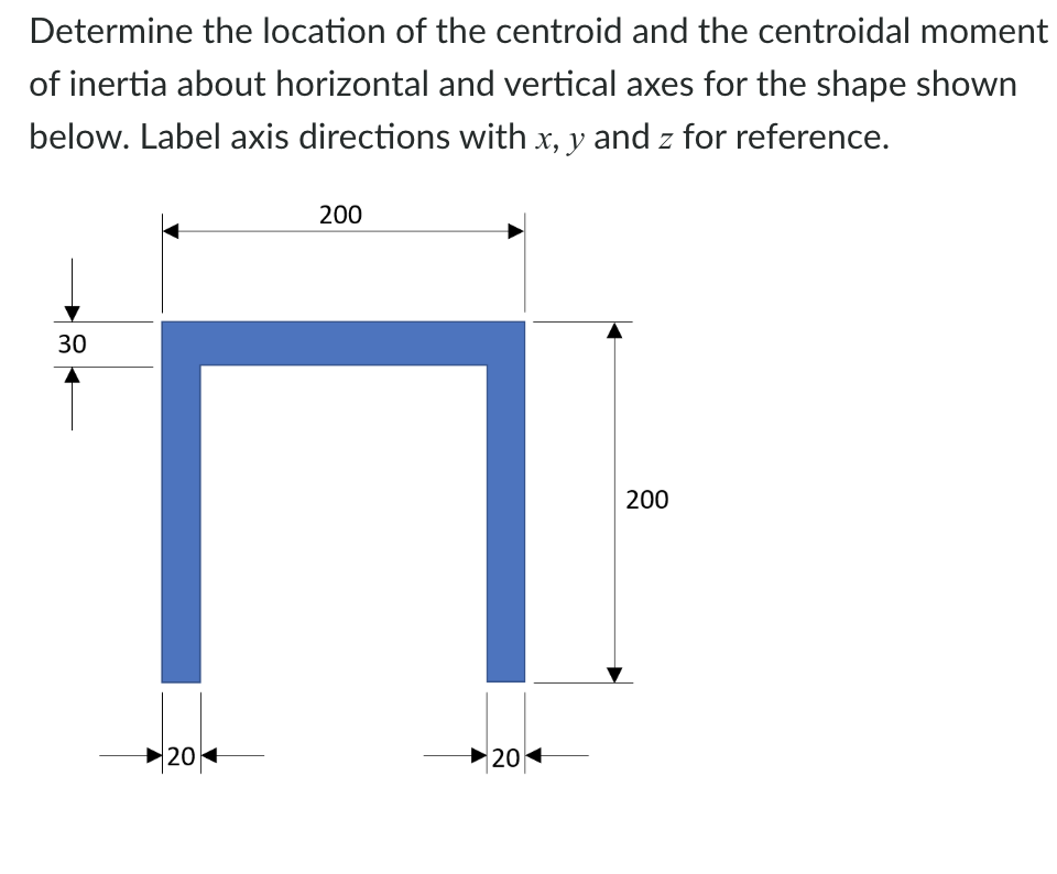 Solved Determine the location of the centroid and the | Chegg.com