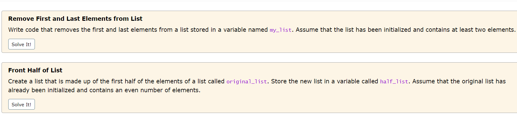 Solved Remove First and Last Elements from List Write code | Chegg.com