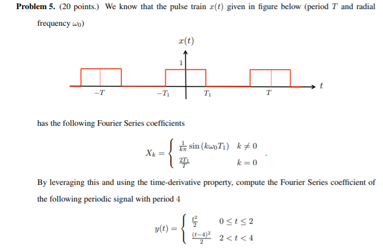 Solved Problem 5. (20 points.) We know that the pulse train | Chegg.com