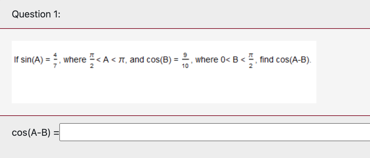Solved If sin(A)=74, where 2π | Chegg.com