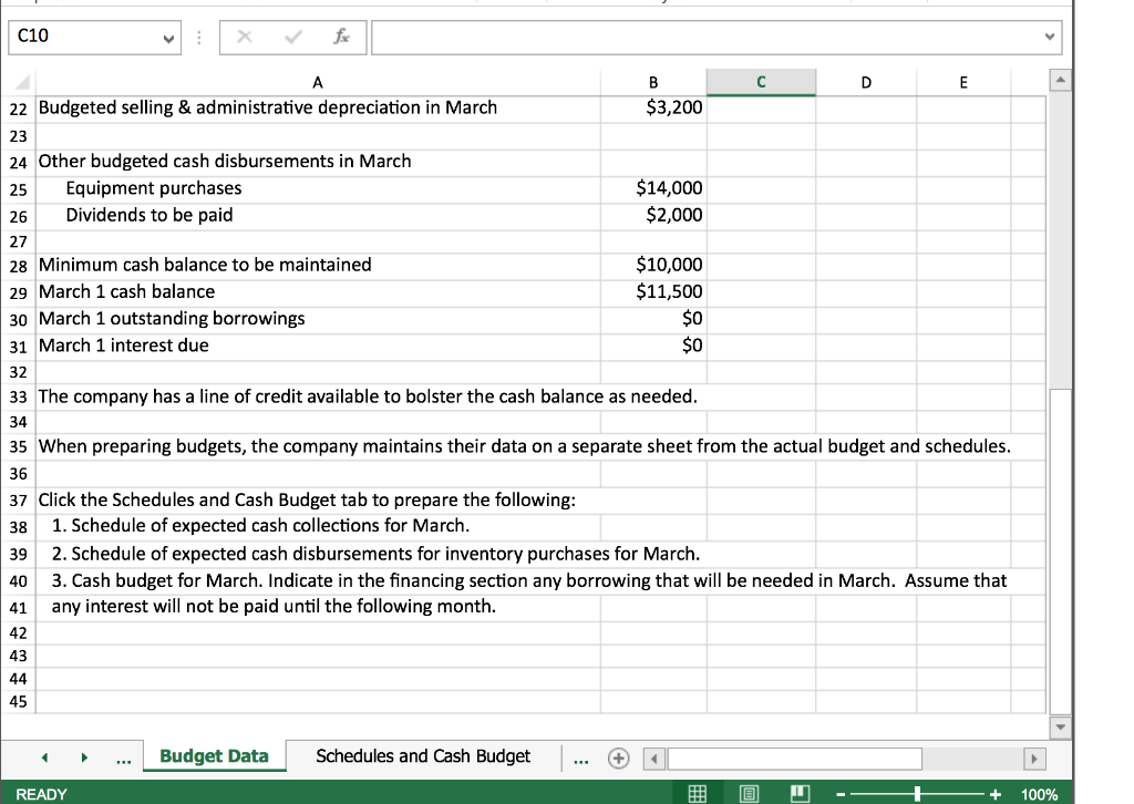 Solved Preparing a Cash Budget with Supporting Schedules | Chegg.com