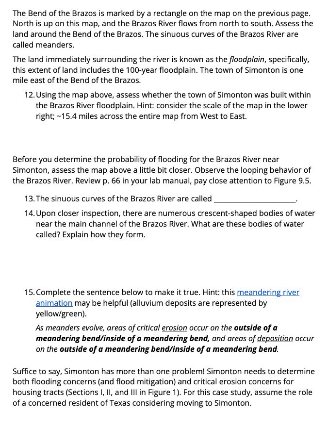 Solved Part 3: Flooding and Stream Erosion Simonton Has a | Chegg.com
