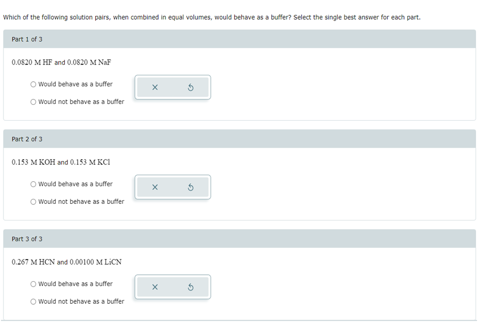 Solved Which of the following solution pairs, when combined | Chegg.com