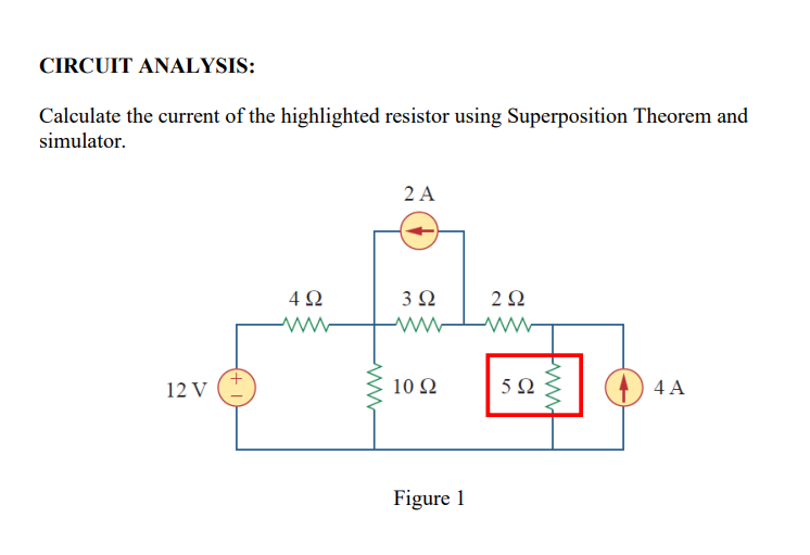 Solved Circuit Analysis Calculate The Current Of The