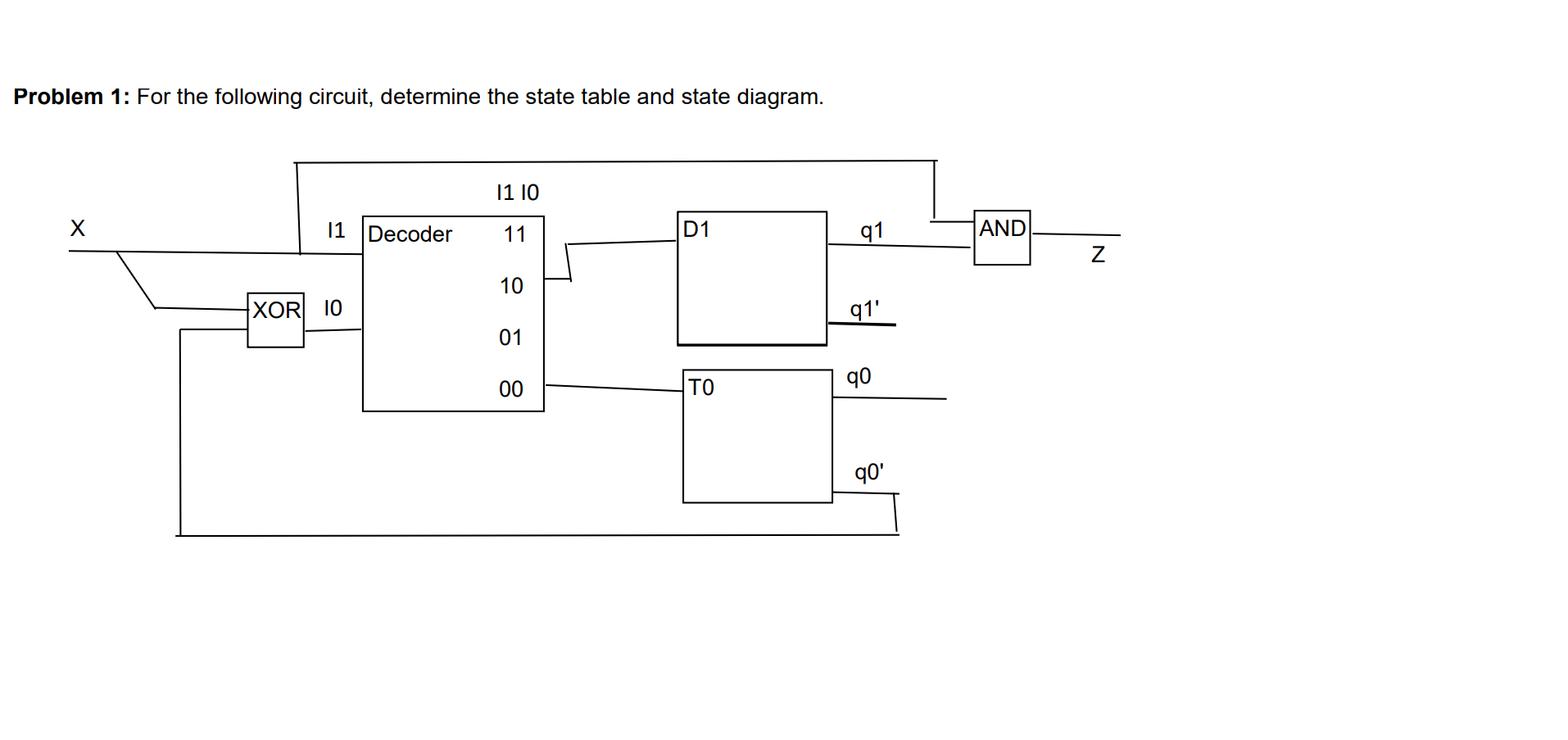 Solved Problem 1: For the following circuit, determine the | Chegg.com