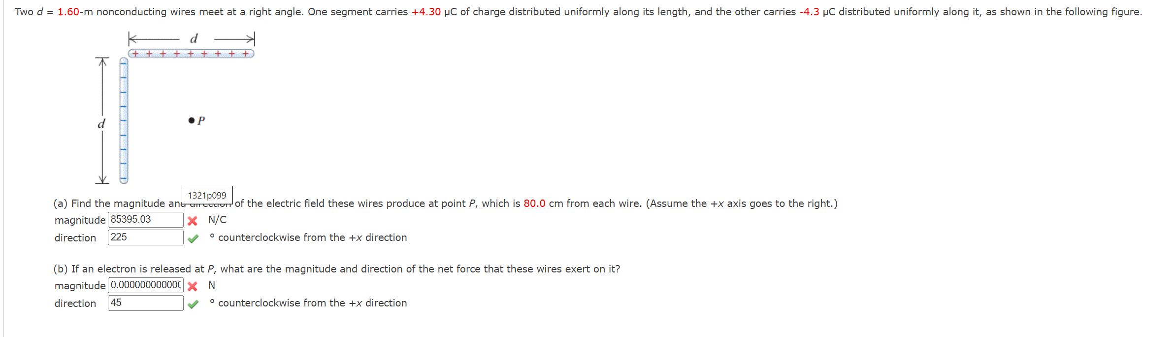 Solved (b) ﻿If an electron is released at P, ﻿what are the | Chegg.com