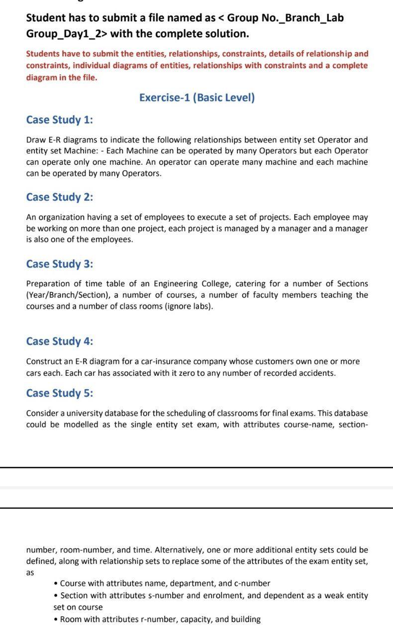 Solved Student has to submit a file named as
