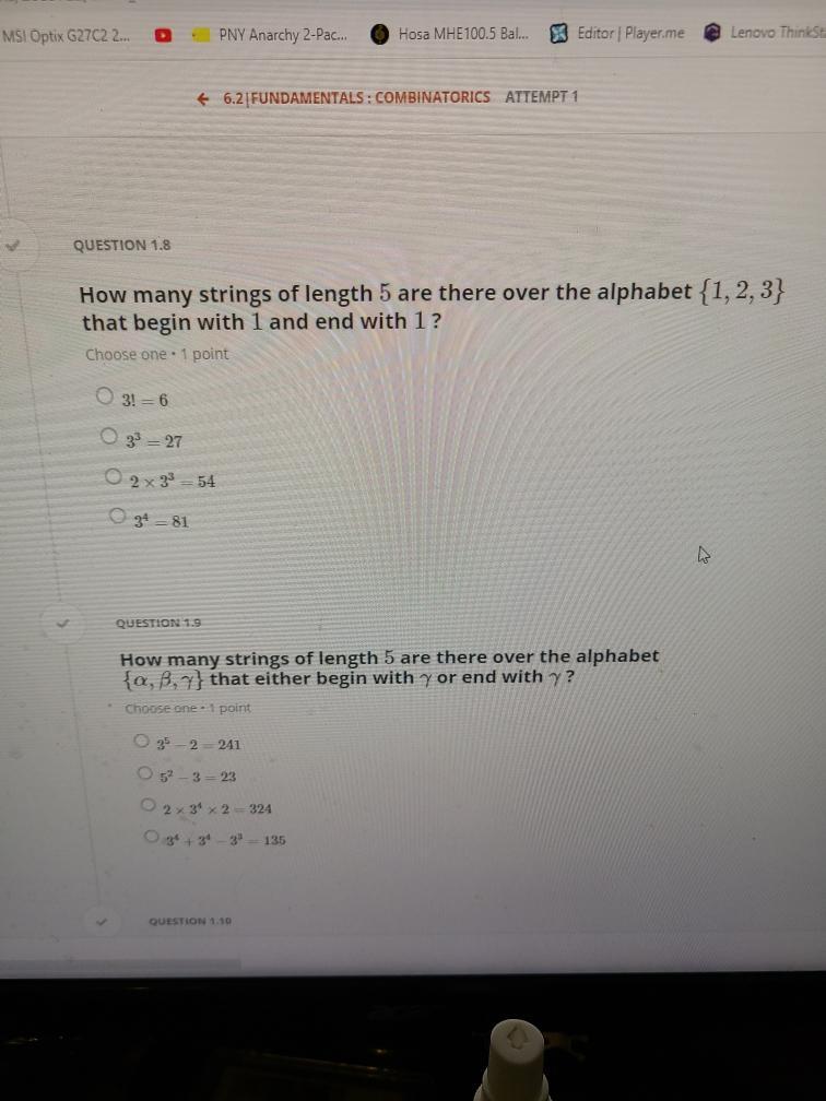 Solved Fundamentals of Logic: Combinatorics ***Please answer | Chegg.com