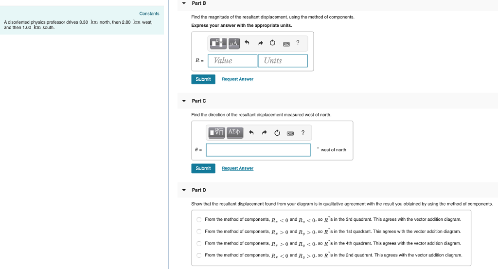 Solved Part B Constants Find the magnitude of the resultant | Chegg.com