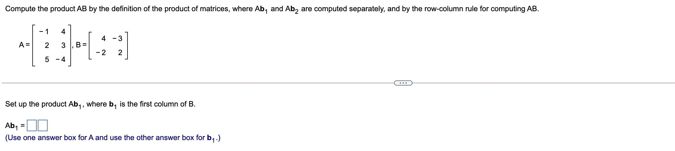 Solved Compute the product AB by the definition of the | Chegg.com