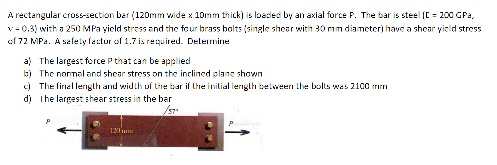 Solved A rectangular cross-section bar (120mm wide x 10mm | Chegg.com