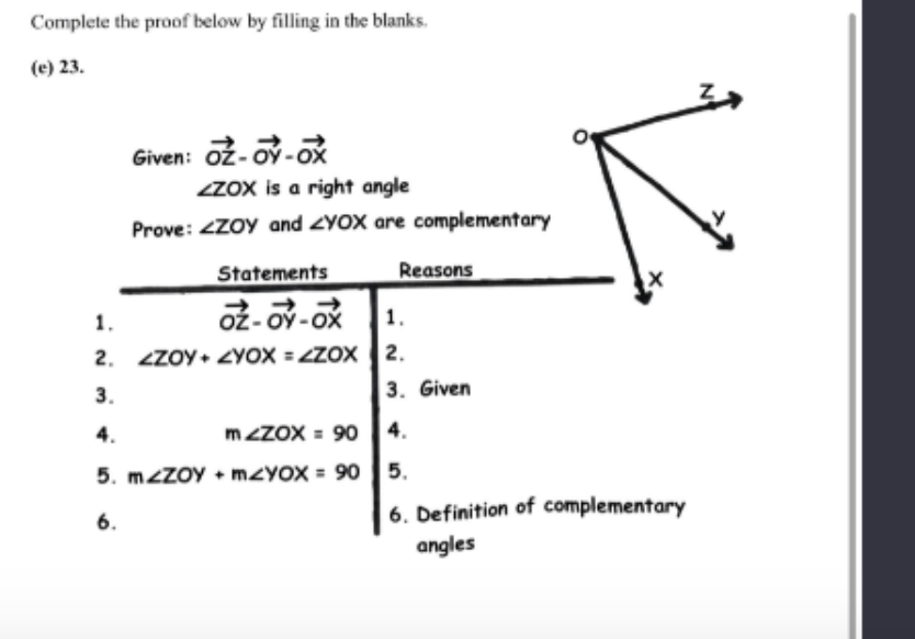 Solved Complete the proof below by filling in the blanks. | Chegg.com
