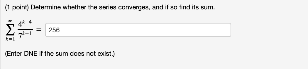 Solved (1 point) Write the infinite series using sigma | Chegg.com