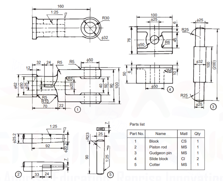 Solved For the “steam engine crosshead” given below create | Chegg.com