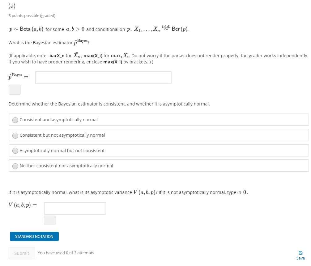 5. Bayesian estimator Bookmark this page Instructions | Chegg.com