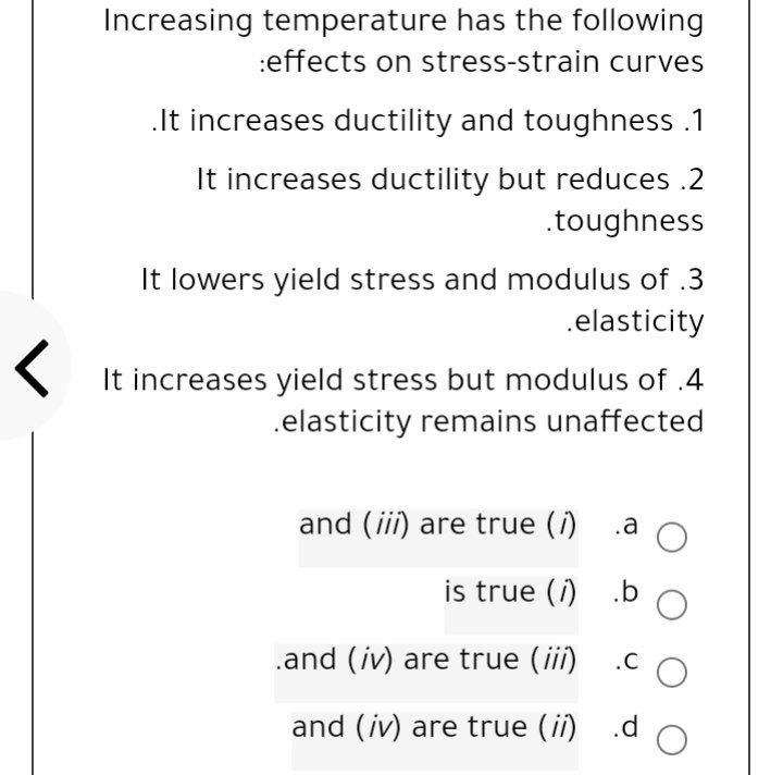 Solved Increasing temperature has the following :effects on | Chegg.com