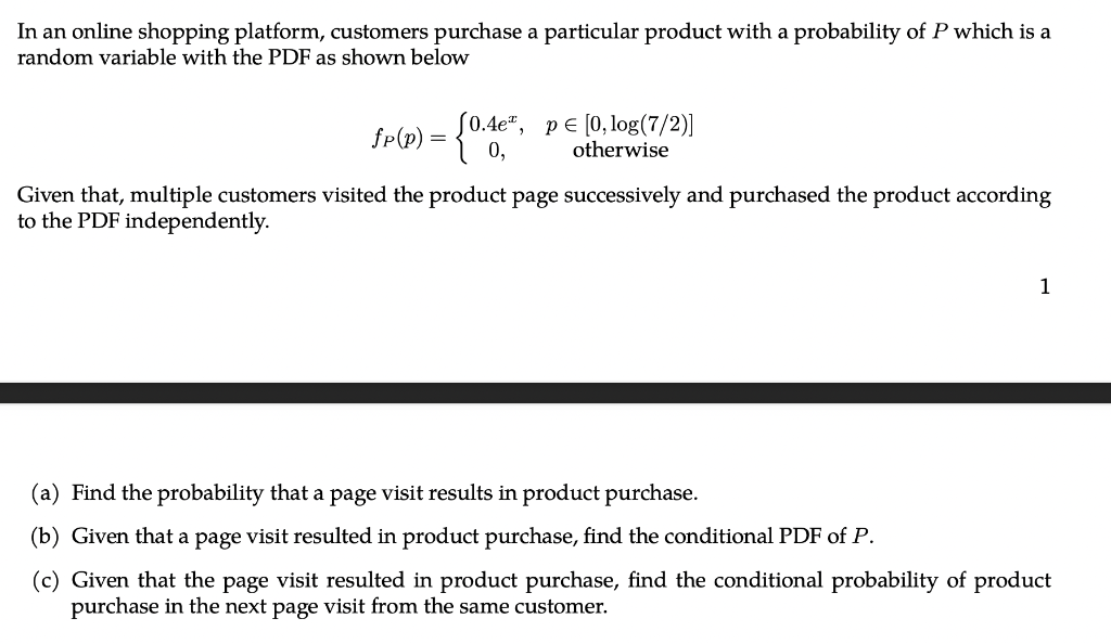 In an online shopping platform, customers purchase a | Chegg.com