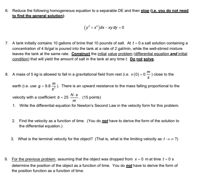 Solved 6. Reduce the following homogeneous equation to a | Chegg.com