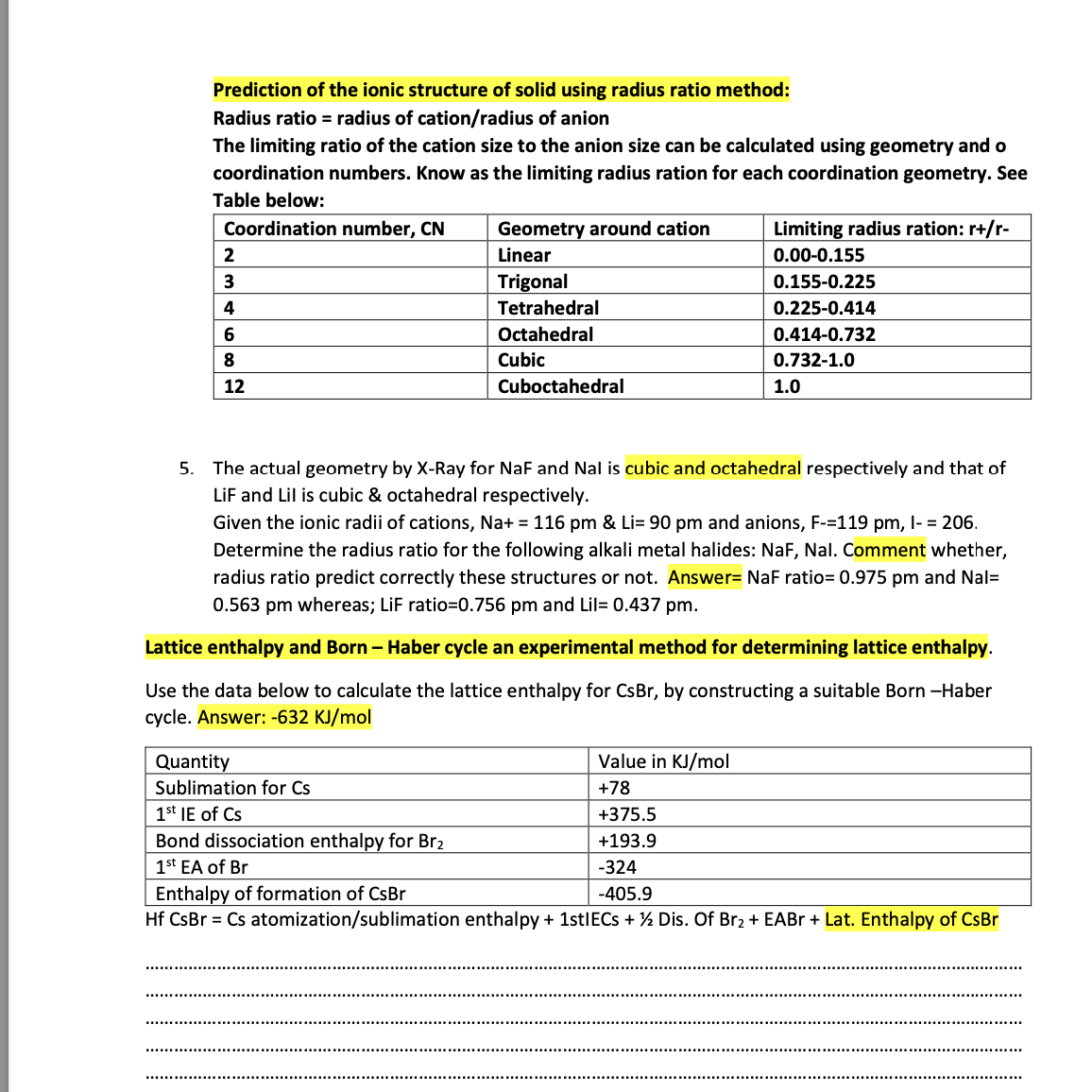 Prediction Of The Ionic Structure Of Solid Using