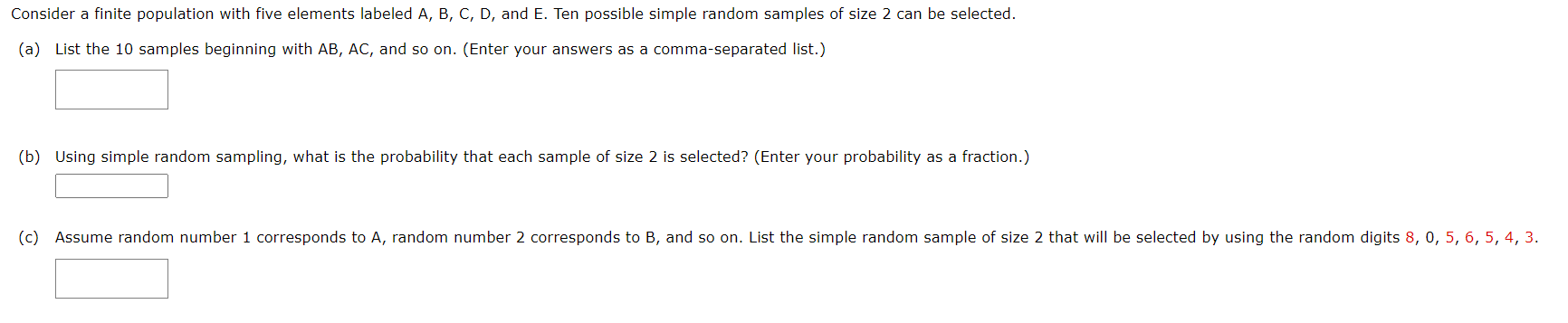 Solved Consider a finite population with five elements | Chegg.com
