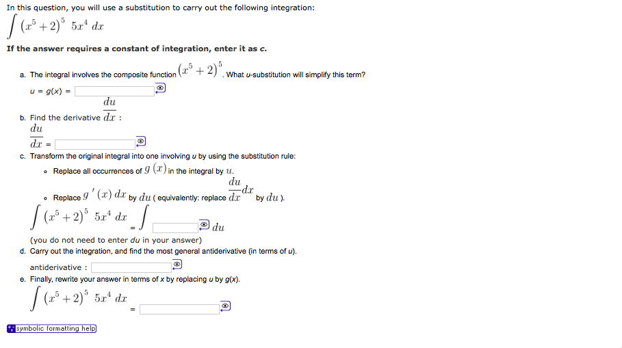 Solved In this question, you will use a substitution to | Chegg.com