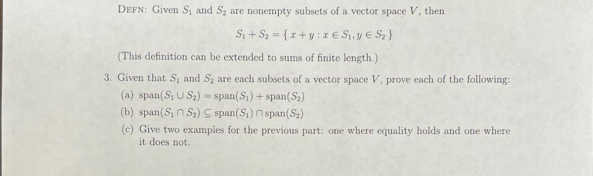 Solved DEFN: Given S, and S, are nonempty subsets of a | Chegg.com