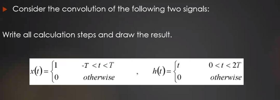 Solved Consider the convolution of the following two | Chegg.com
