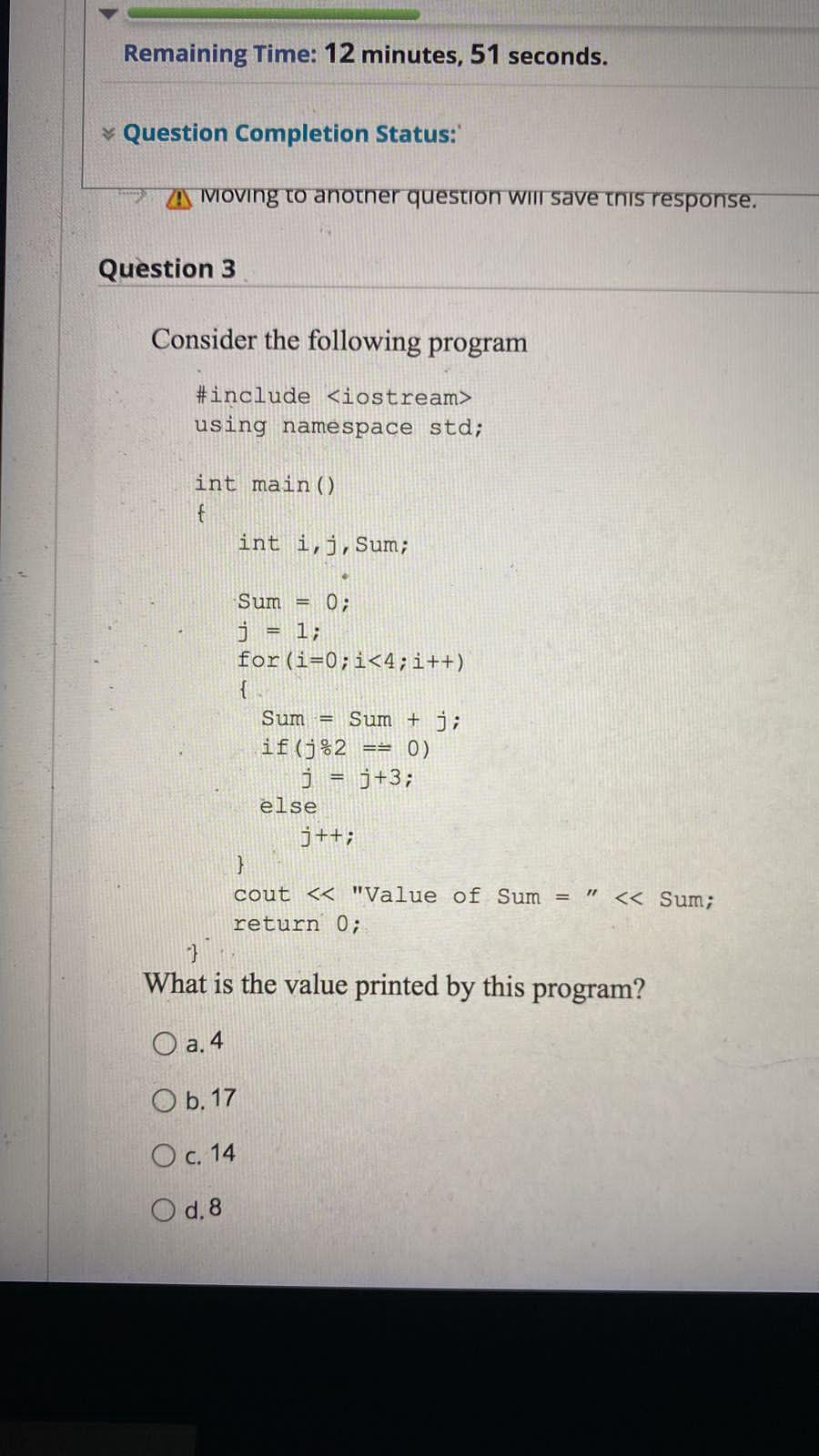 Solved Remaining Time: 12 minutes, 51 seconds. Question | Chegg.com