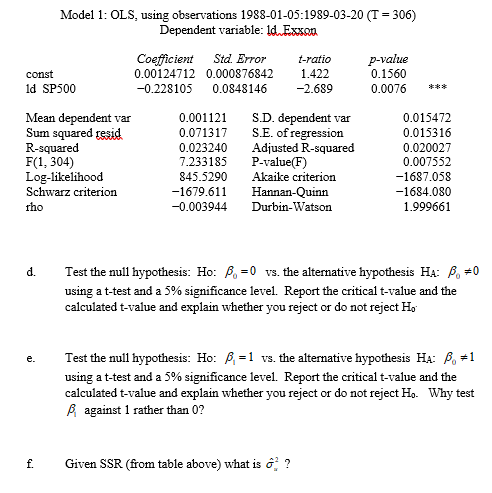 Solved Model 1: OLS, using observations | Chegg.com
