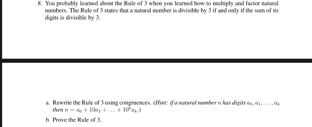 Solved 8. You probably learned about the Rule of 3 when you | Chegg.com