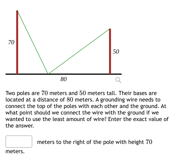 Solved Two poles are 70 ﻿meters and 50 ﻿meters tall. Their | Chegg.com