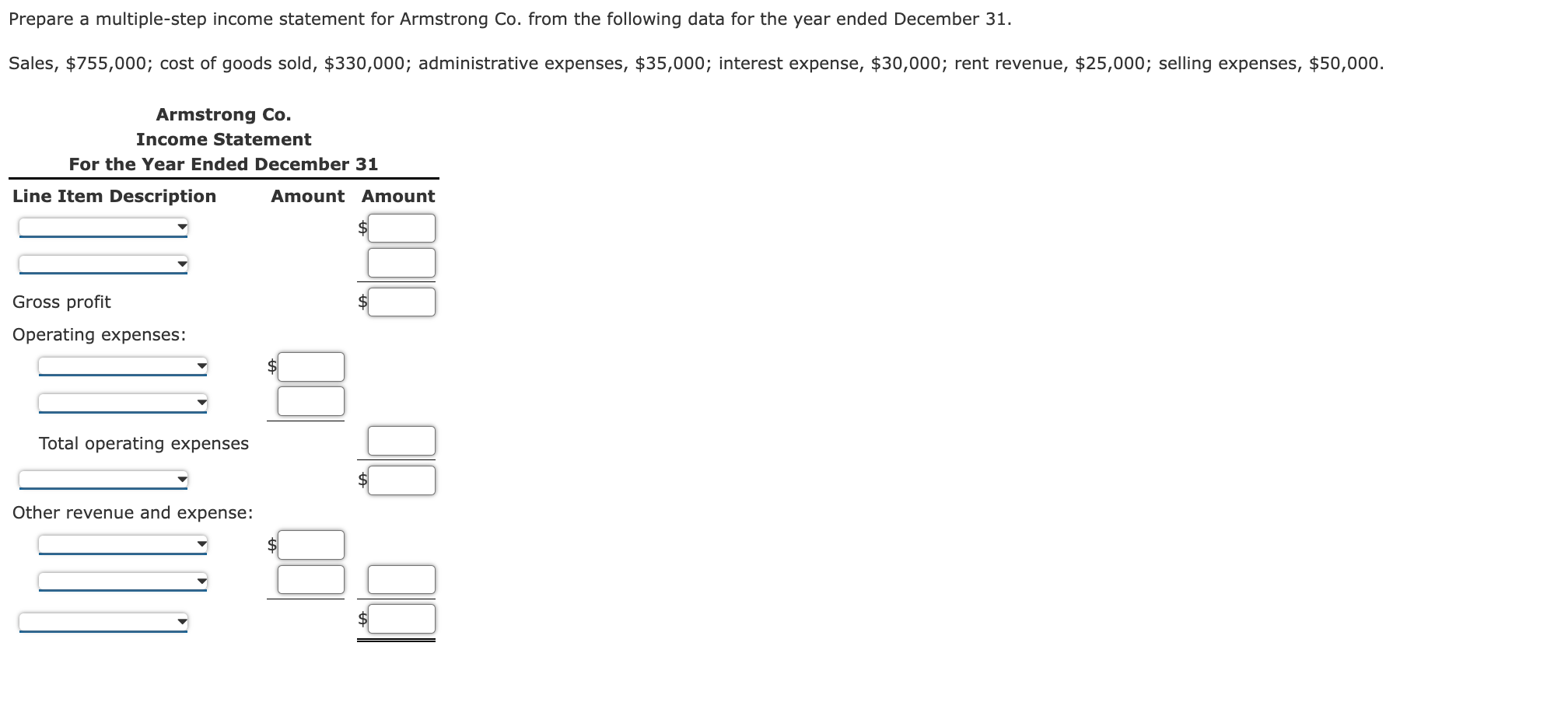 Solved Prepare a multiple-step income statement for | Chegg.com