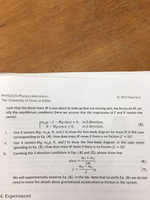 Solved physics pre lab 3 i am confused on i, ii, and iii | Chegg.com