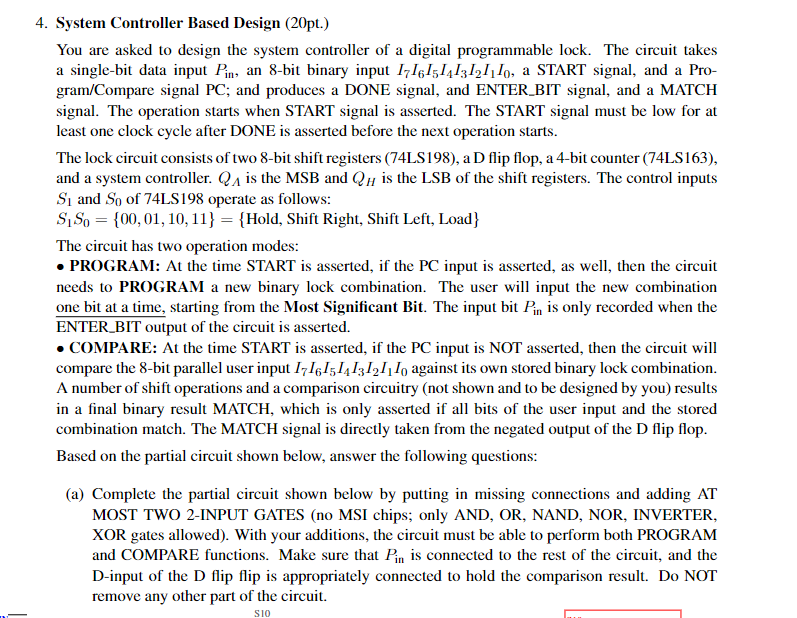 Solved You are asked to design the system controller of a | Chegg.com