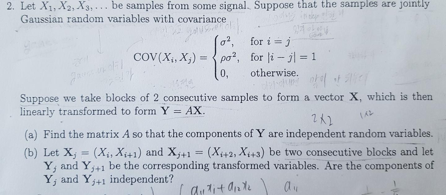 Solved 2. Let X1,X2,X3,… be samples from some signal. | Chegg.com