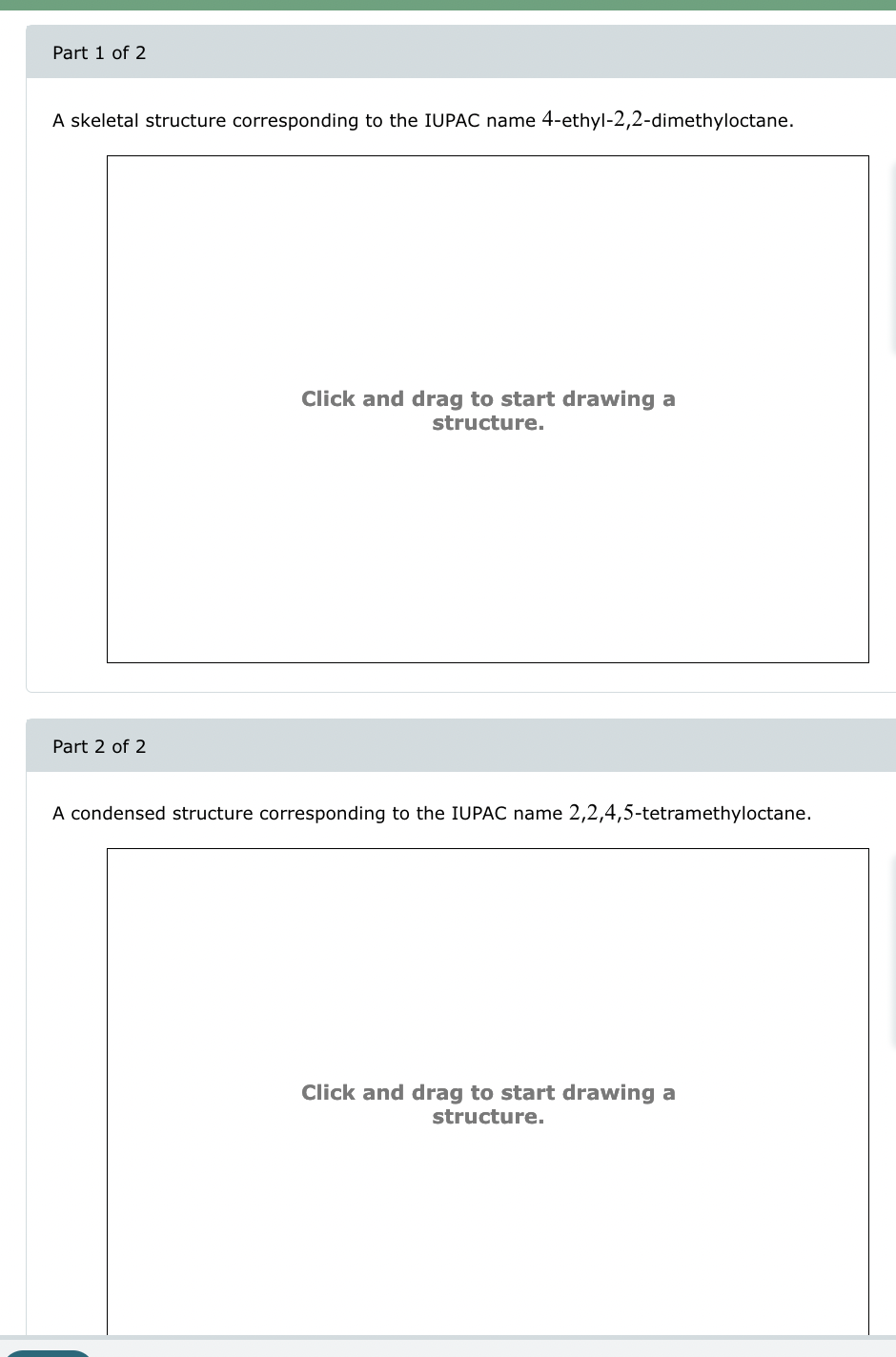 Solved Part 1 of 2a Skeletal Structure Corresponding To The