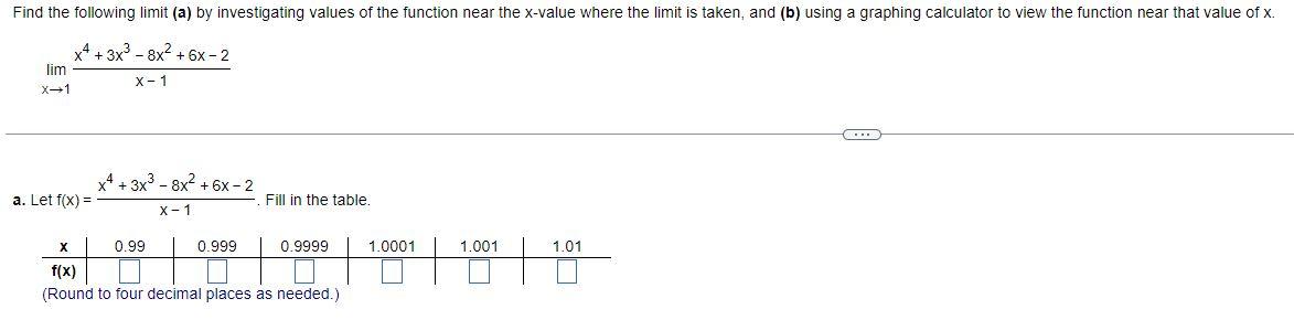 Solved Find the following limit (a) by investigating values | Chegg.com