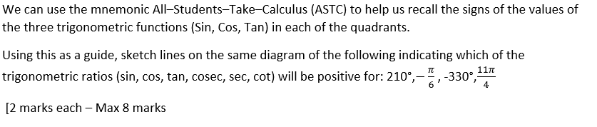 Solved We can use the mnemonic All-Students-Take-Calculus | Chegg.com