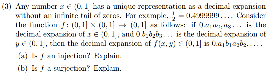 Solved (3) Any number x € (0,1] has a unique representation | Chegg.com